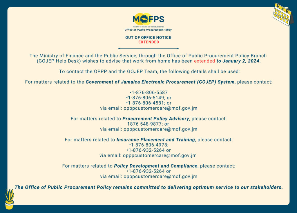 Office of Public Procurement Policy.